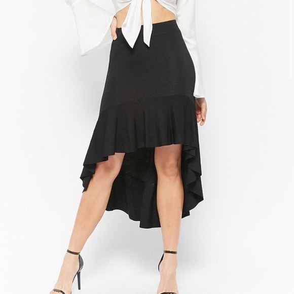 Boohoo | Skirts | Boohoo Hilow M Bodycon Flare Suit Bottom Ruffled ...